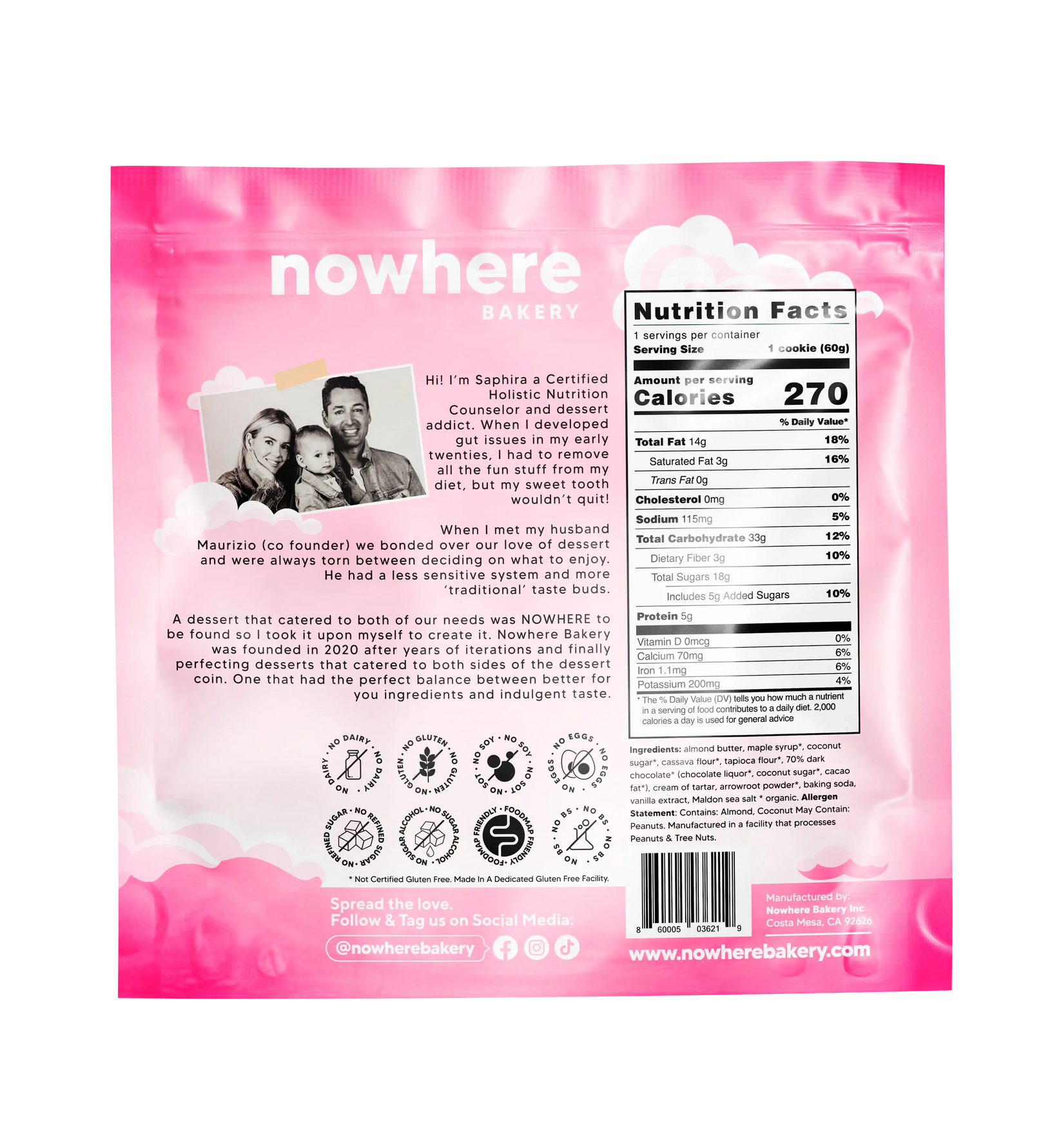 Chocolate Chip Cookies - Nowhere Bakery - Nationwide Shipping